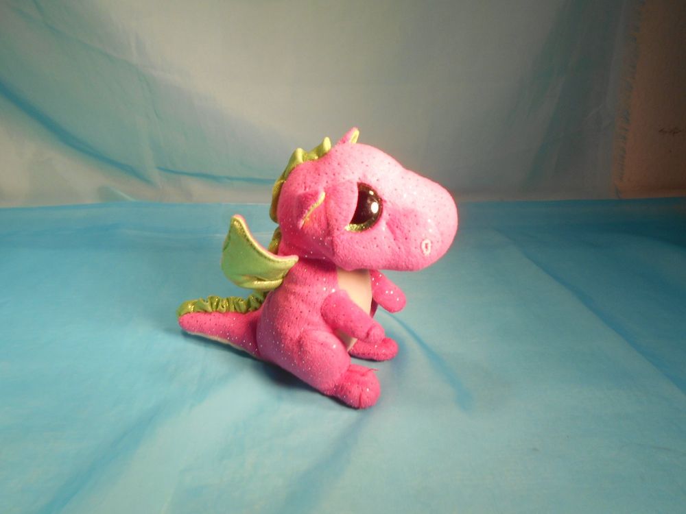 Drache, Plüsch, ty, pink und grün, L: 20cm | Kaufen auf Ricardo