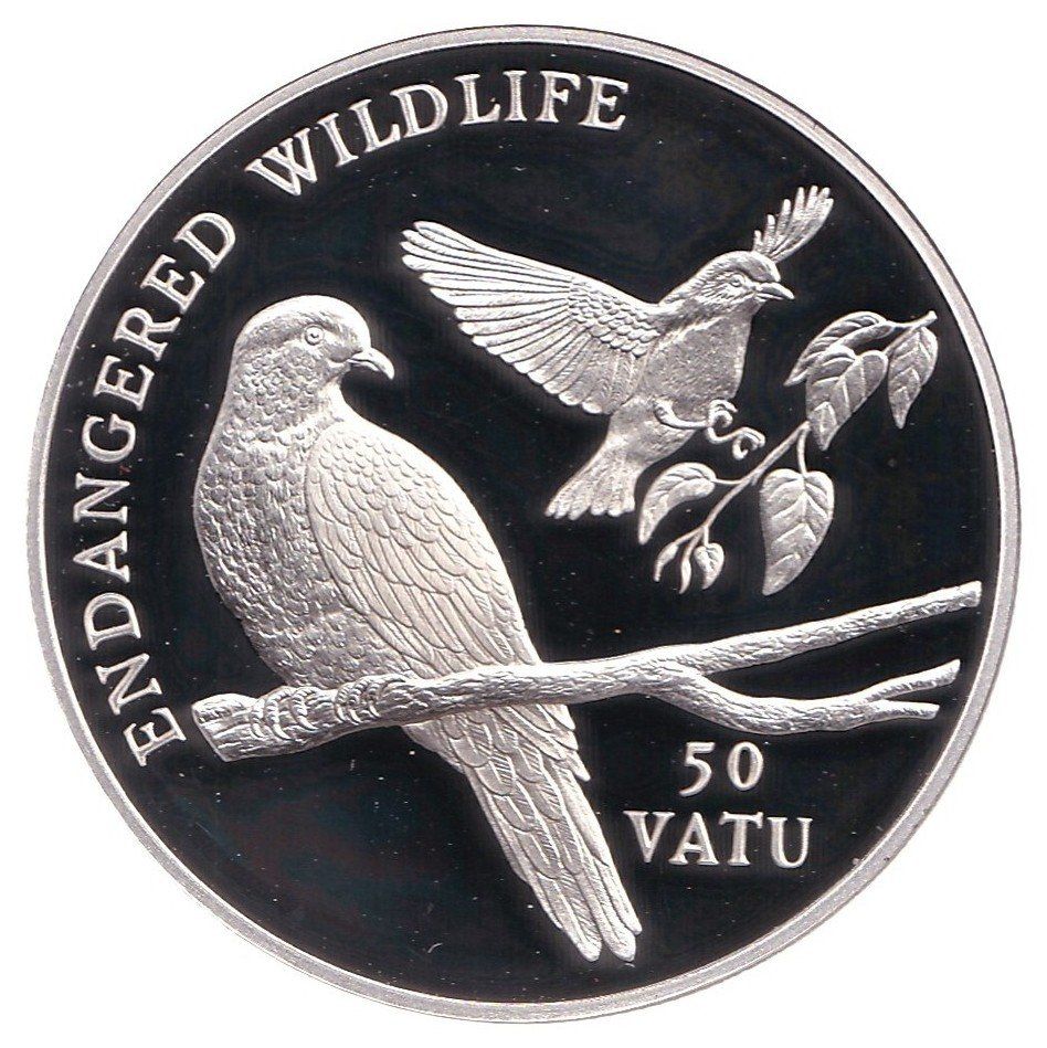 Vanuatu * 50 Vatu 1992 * Tauben 0.925 Silber (Neu und originalverpackt ...