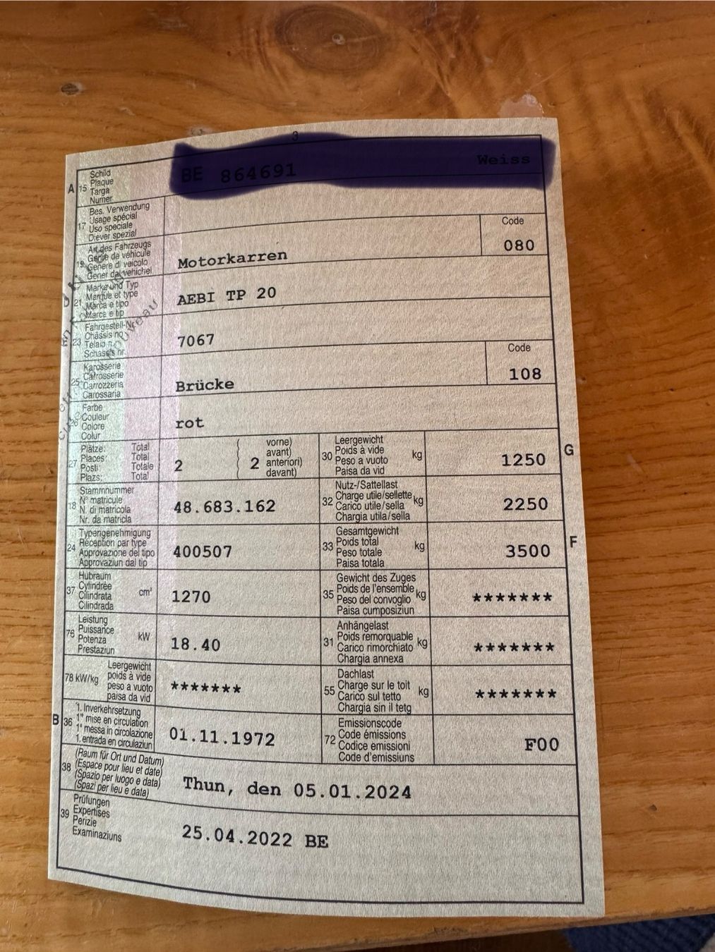 Aebi Transporter Tp20 (Gebraucht) in Adelboden für CHF 4200 – nur Abholung auf Ricardo kaufen