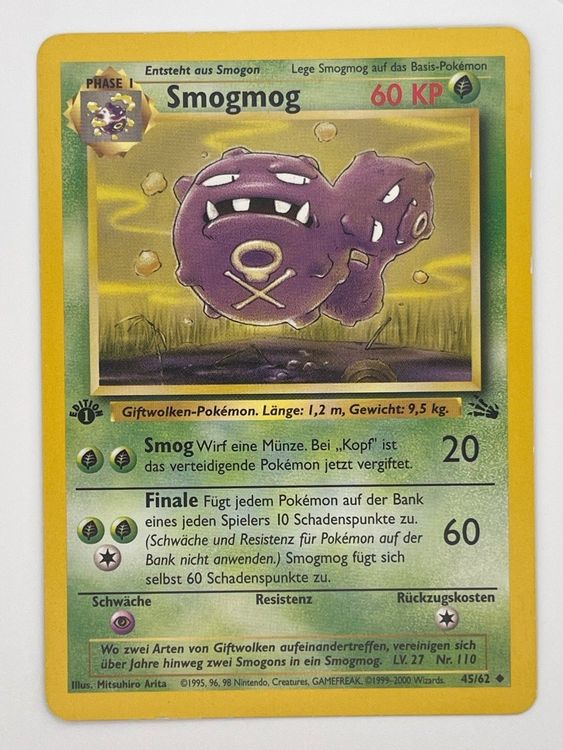 Smogmog 45/62 Pokémon Fossil 1.Edition ab 1.- (Neu (gemäss Beschreibung ...
