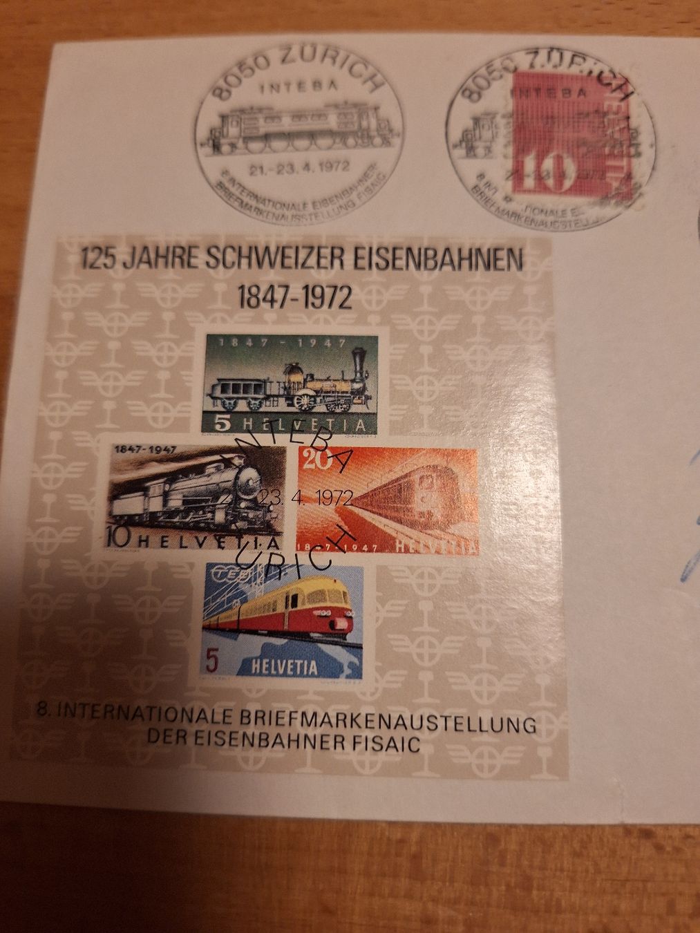 Bahn-Briefmarken-Ausstellung FISAC, Zuerich 1972, Top! 343 (Gebraucht ...