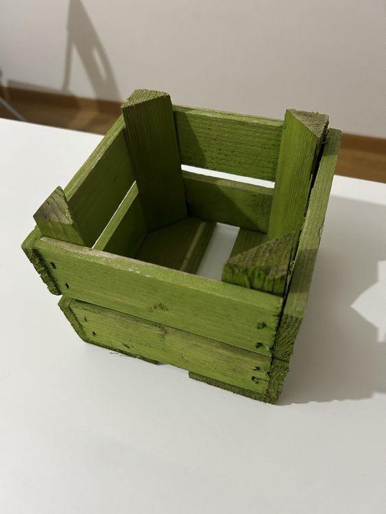 Green Wooden Crate, Small Storage Box, Cute Design! | Kaufen auf Ricardo