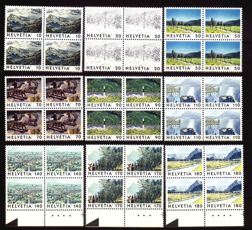 1998, Dauermarken Bilder der Schweiz, Viererblöcke ** | Kaufen auf Ricardo