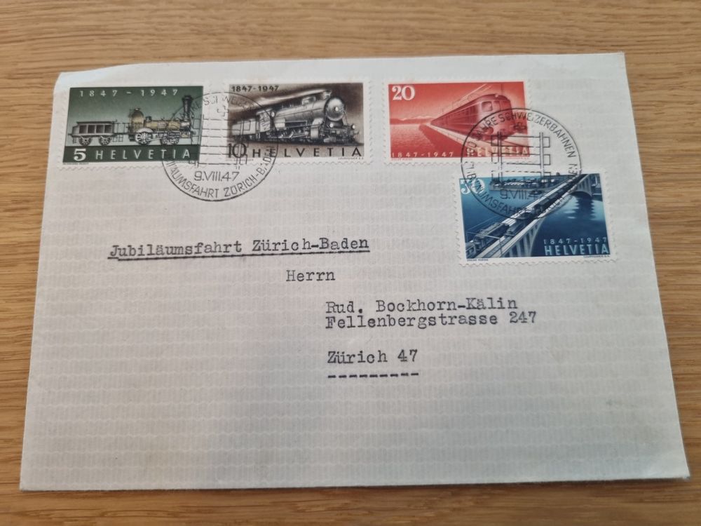 1947 FDC 100 Jahre Eisenbahn (Gebraucht) in Arni AG für CHF 3 – mit Lieferung auf Ricardo kaufen