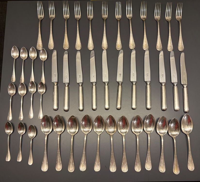 Silberbesteck 12 Personen, Messerklingen 800er Silber (Gebraucht) in Zürich für CHF 95 – mit ...