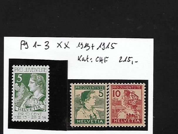 PJ 1913 + 1915 ** Kat: CHF 215.- | Kaufen auf Ricardo