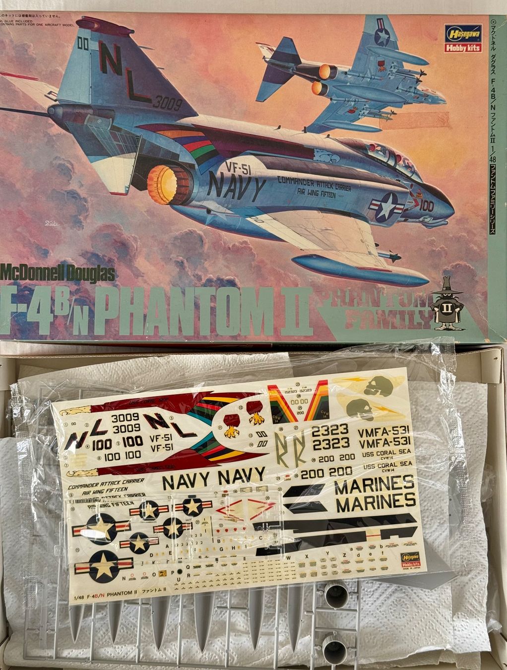 Hasegawa F-4B/N Phantom #07005 Screaming Eagles, Gray Ghosts (D ...