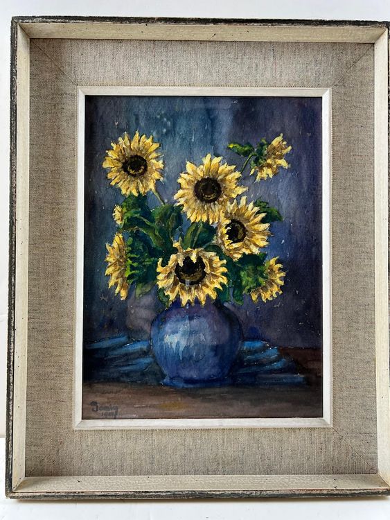 Sehr Alte Sonnenblumen Aquarell Signiert Datiert. (Gebraucht) in Neuhausen am Rheinfall für CHF ...