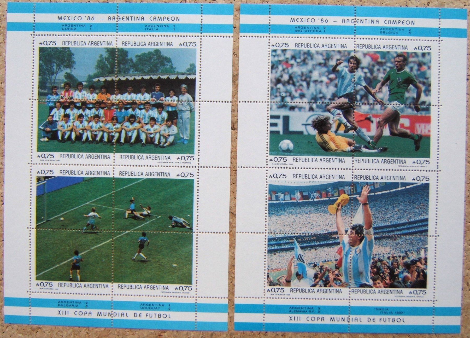 2 KLEINBOGEN ARGENTINIEN FUSSBALL WM 1986 MEXICO PF (Gebraucht) in ...