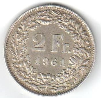 2 Franken 1961 (Gebraucht) in Glattfelden für CHF 3.1 – mit Lieferung auf Ricardo kaufen
