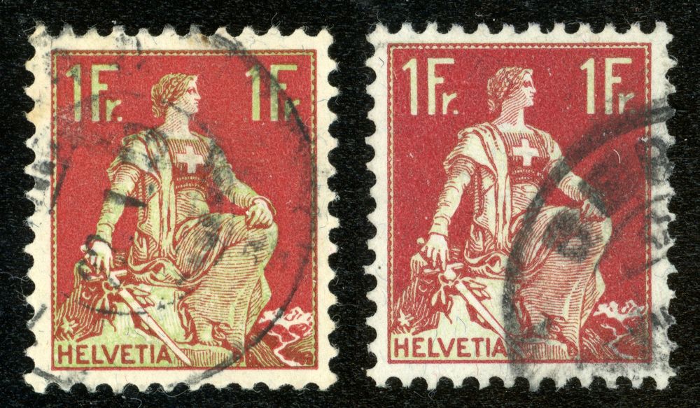 Abart: 115.1.09 Helvetia mit Schwert, 1908 - Kat. CHF 500.-- (Gebraucht) in Goldswil für CHF 92 ...
