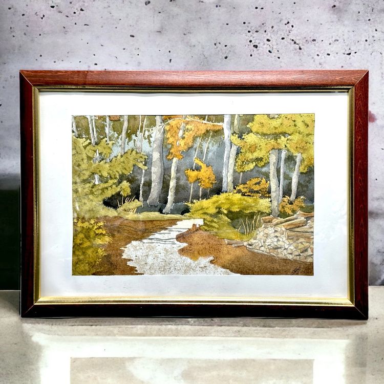 S. TANNER 1899 Aquarelle paysage couleurs d'automne en forêt | Kaufen auf Ricardo