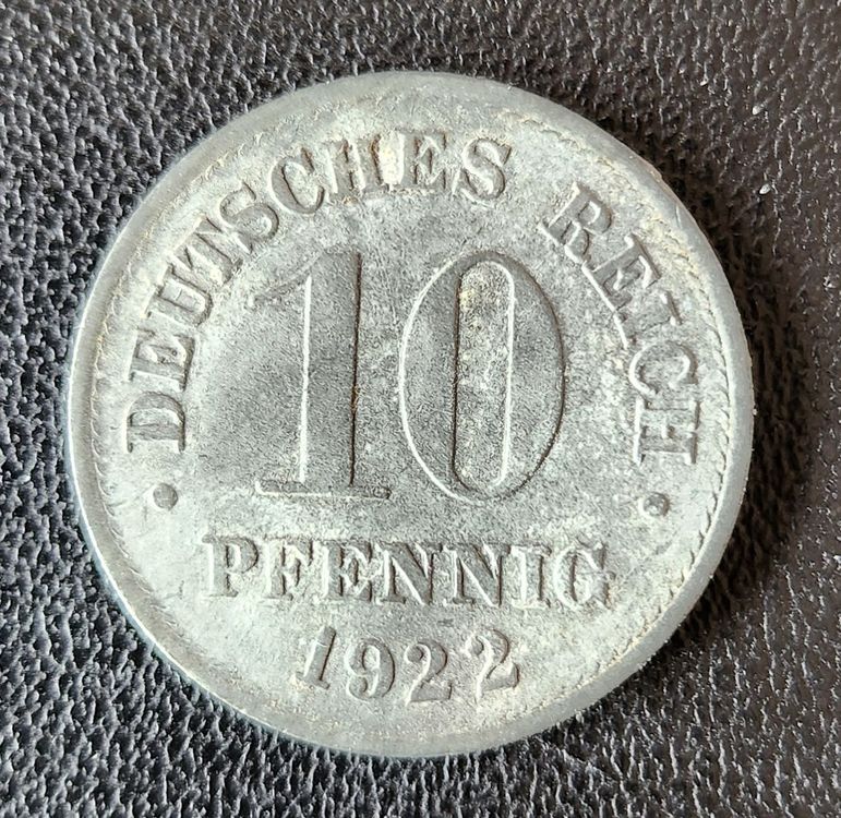 Deutsches Reich 1922 10 Pfennig (Gebraucht) in Staad SG für CHF 1 – mit ...