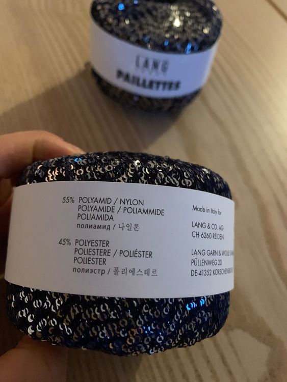 Lang Yarns Paillettes blau/silber, 2 Stk, neuwertig! (Gebraucht) in ...