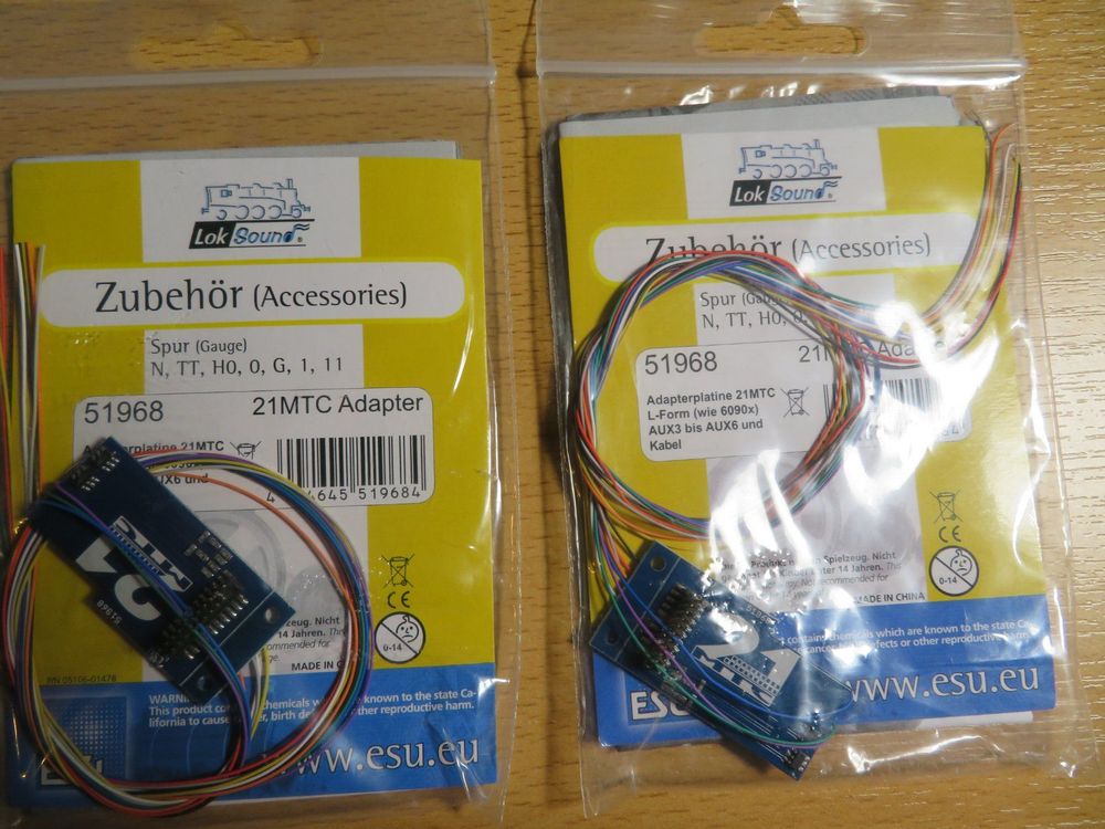 51968 ESU 2 x 21MTC-Adapter für Decoder (Neu und originalverpackt) in ...