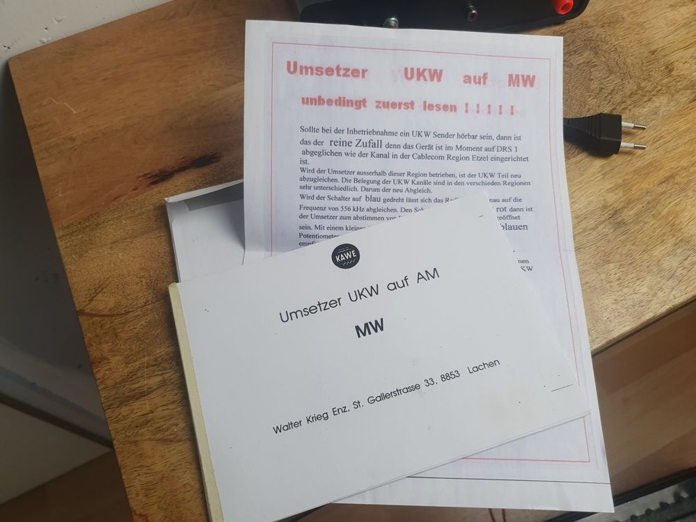 Konverter UKW auf MW Röhrenradios Röhrenempfänger (Defekt) in Steckborn ...