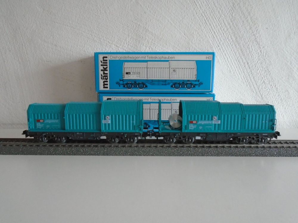 Märklin H0: Set mit 2 SBB-Teleskophaubenwagen, 4687, OVP (Gebraucht) in ...
