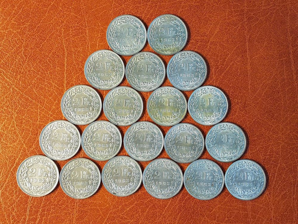 2 Franken 1963 wenig zirkuliert/20 Stück (Gebraucht) in Langendorf für CHF 120 – mit Lieferung ...