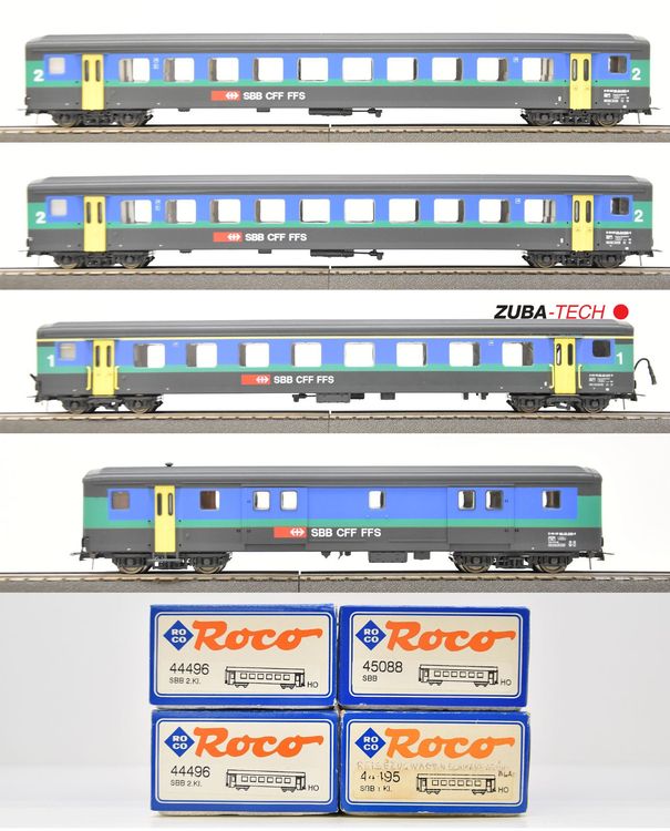 Roco 4x Papagei Personenwagen der SBB, H0 WS mit OVP (Gebraucht) in St. Gallen für CHF 95 – mit ...