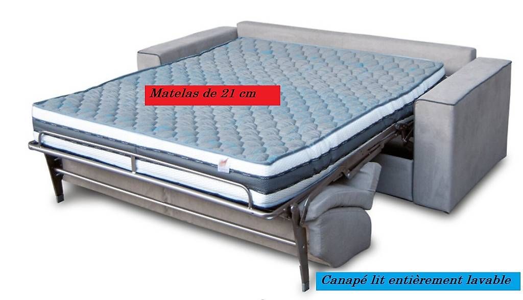 Canapé lit avec matelas de 21 cm et memory form (Neuf avec emballage d ...