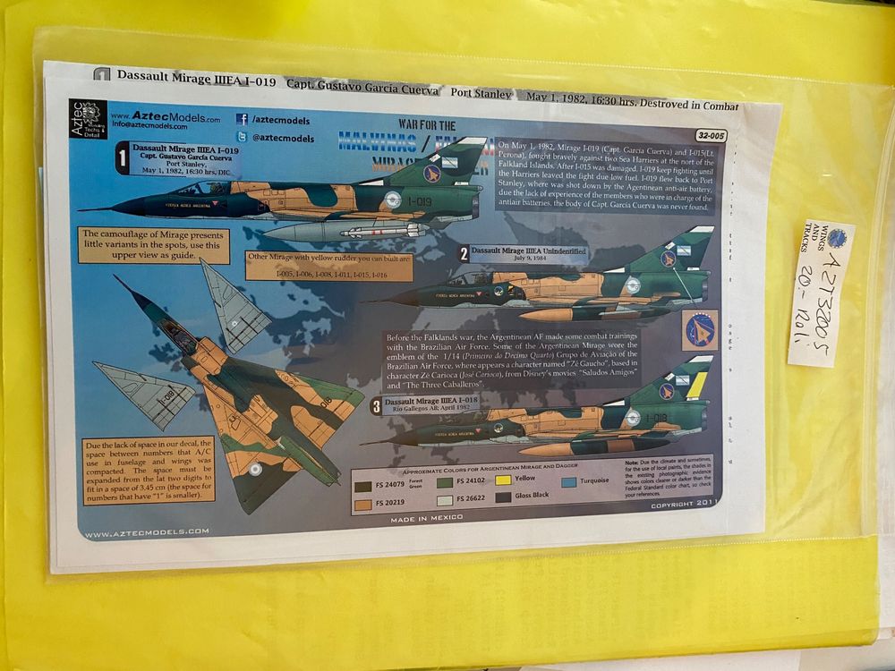 1/32 MIRAGE III EA / IAI DAGGER FALKLAND WAR DECALS | Kaufen auf Ricardo
