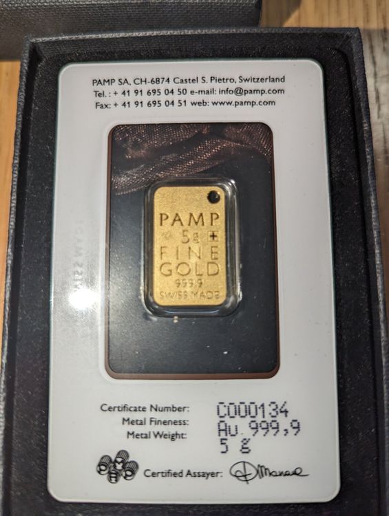 Goldbarren 5Gramm Pamp Symbols of Style (Neu und originalverpackt) in ...