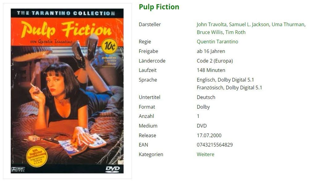 Pulp Fiction (DVD) | Kaufen auf Ricardo