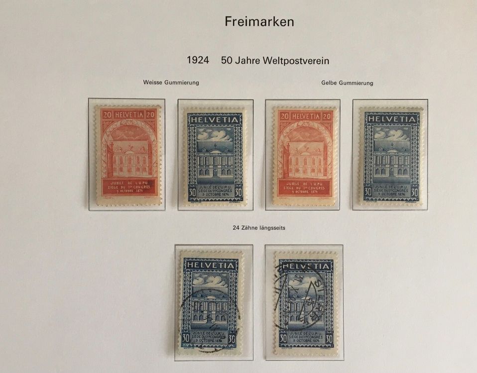 Weltpostverein 50 Jahre - 1924 - Albumseite und Doubletten | Kaufen auf Ricardo