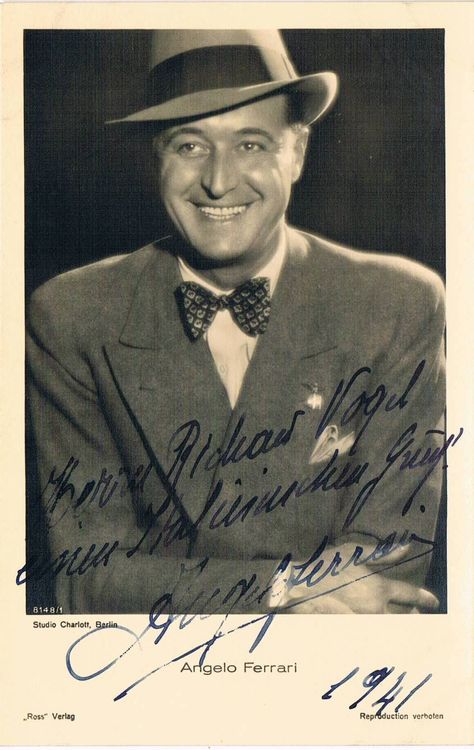 Angelo Ferrari 1897-1945 Autogramm Vintage Foto 9x14cm (Gebraucht) in ...