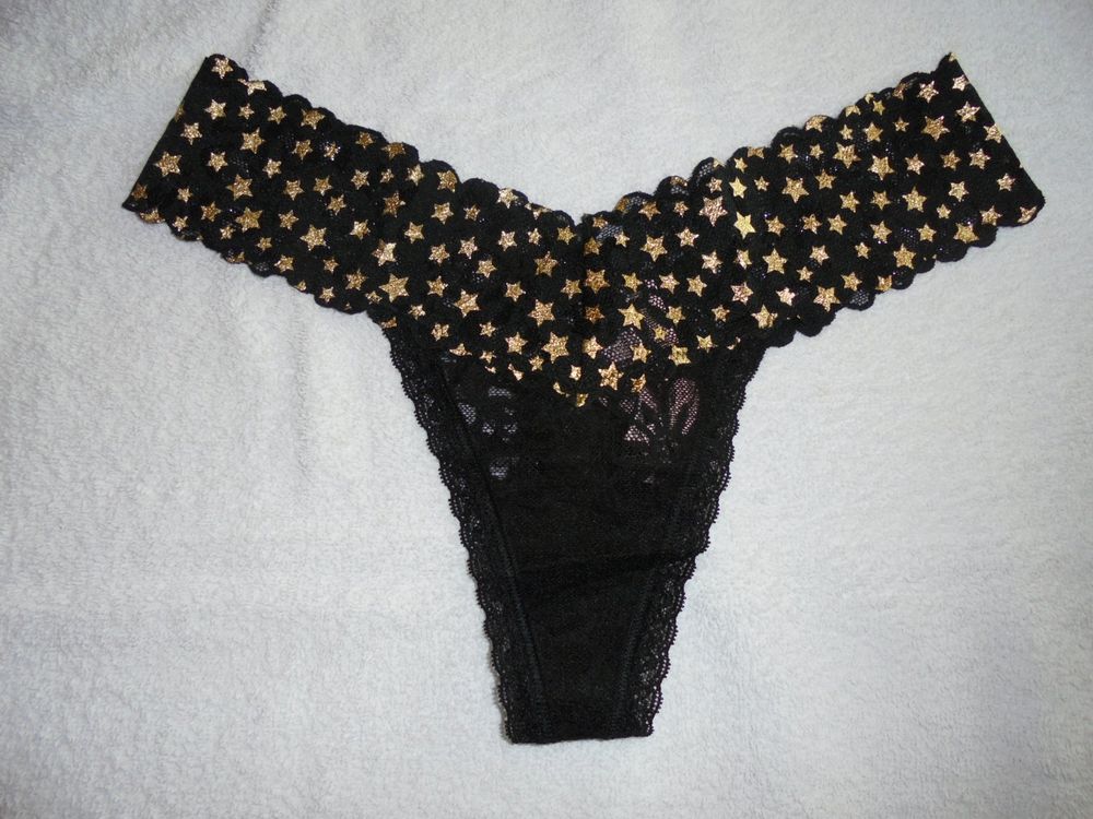 VICTORIA'S SECRET LACIE THONG, S, NEU, MIT GOLDENEN STERNEN (Neu und ...