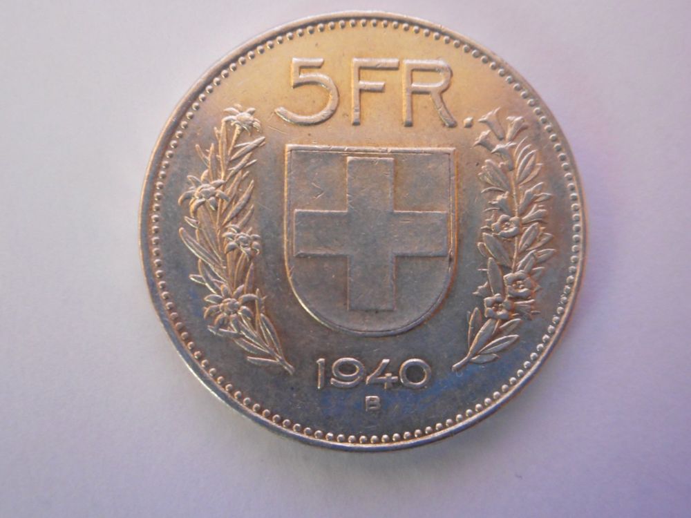 5 Fr. 1940 vorz (Gebraucht) in Kriegstetten für CHF 11 – mit Lieferung auf Ricardo kaufen
