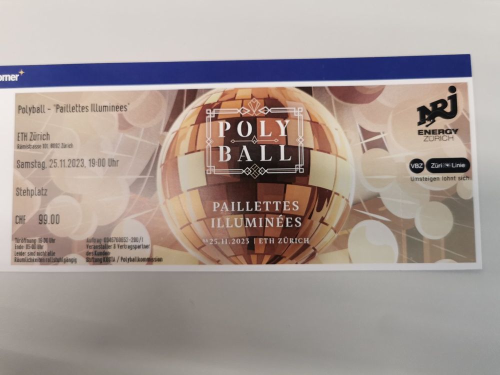 Polyball Ticket - "Paillettes Illuminées" - normales Ticket (Neu ...