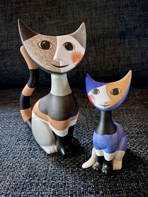 2 süsse Keramik Katzen Figuren Deko Rosina Wachtmeister (Gebraucht) in Windisch für CHF 19 – mit ...