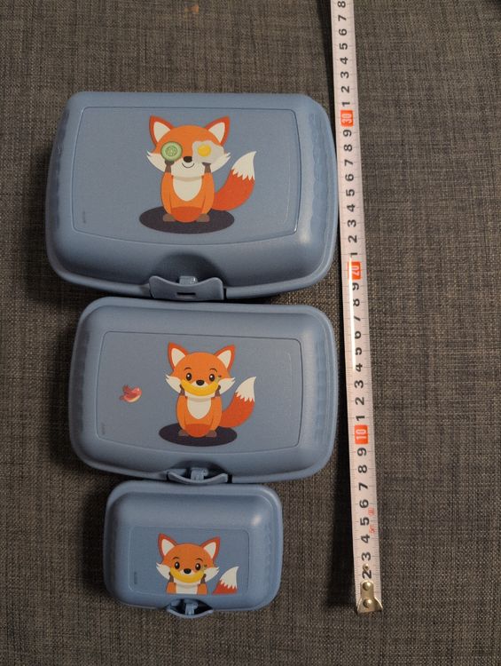 New Set of 3 Lunch Boxes, Fox Design, great for snacks! (Neu (gemäss ...