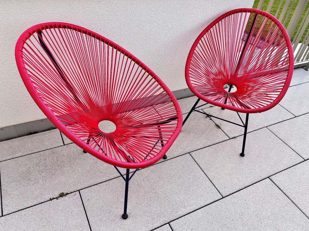 2er-Set roter Acapulco-Stuhl – ideal für den Garten! (Gebraucht) in ...
