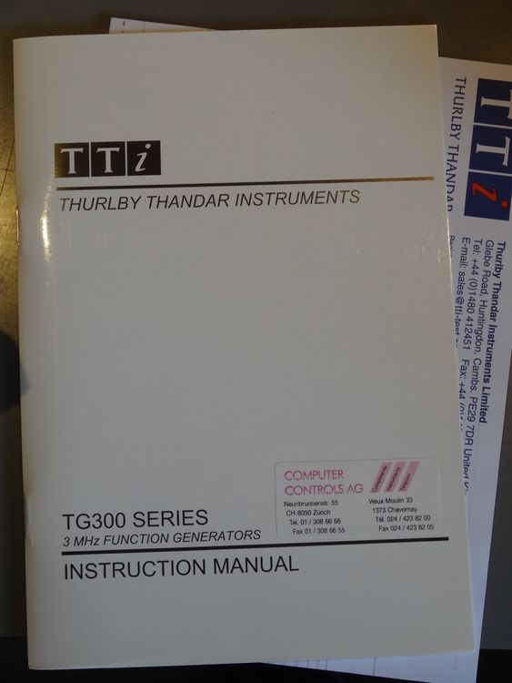 3 MHz Function/Sweep-Generator TTi TG330 Funktionsgenerator (Gebraucht) in Hasle b. Burgdorf für ...