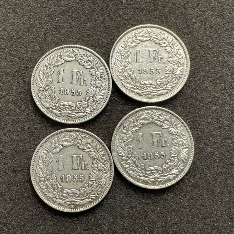 4 x 1 Franken Silber 1955 selten | Kaufen auf Ricardo