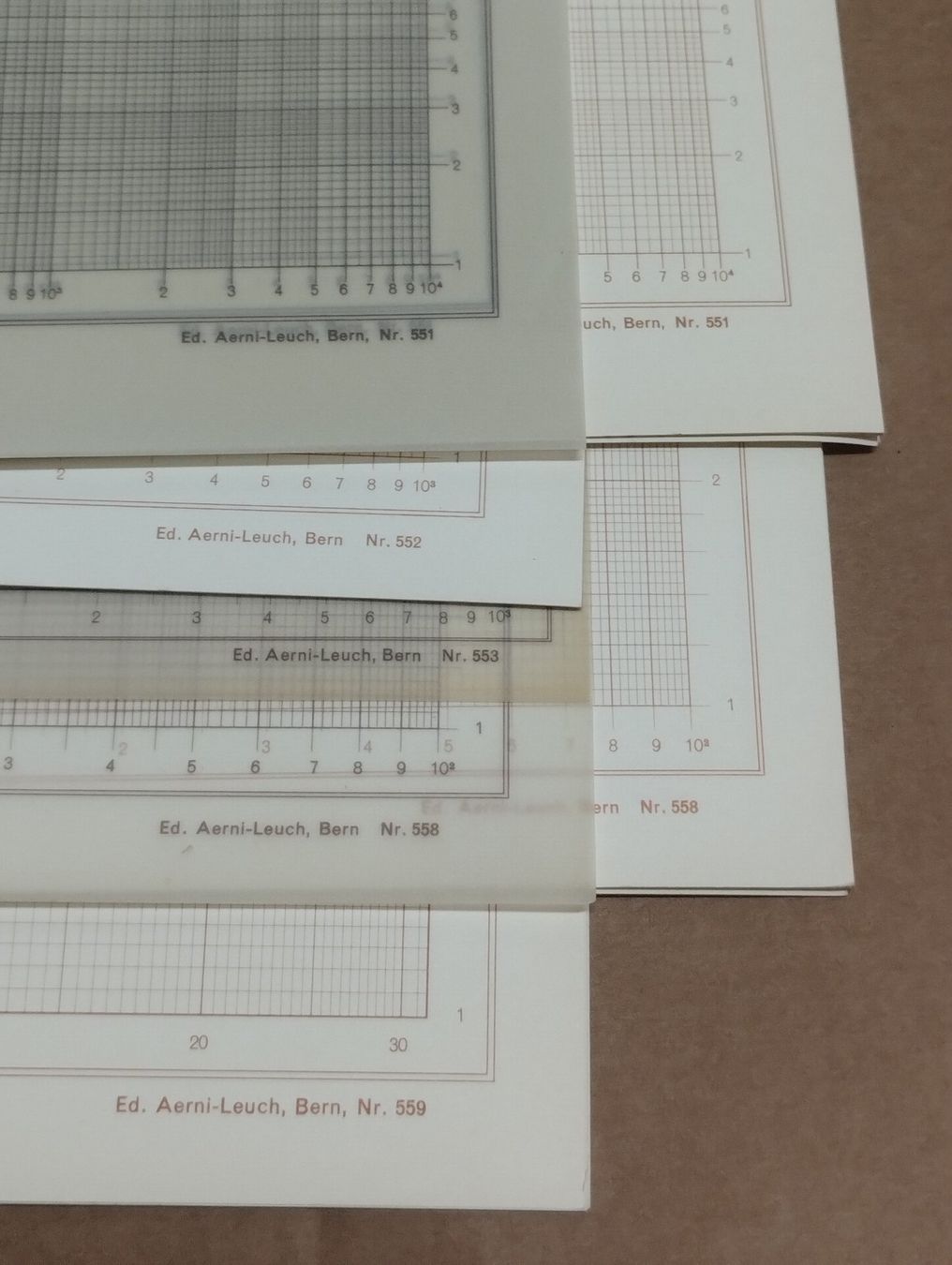 Logarithmenpapier (Einfach & Doppelt logarithmisch) Vintage (Neu ...