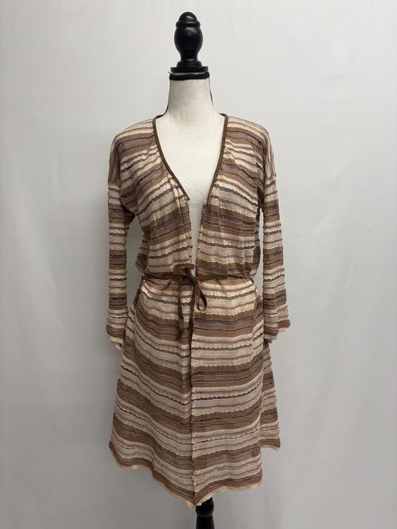 Cristina Gavioli feiner langer Cardigan XS beige Glitzer (Neu (gemäss ...