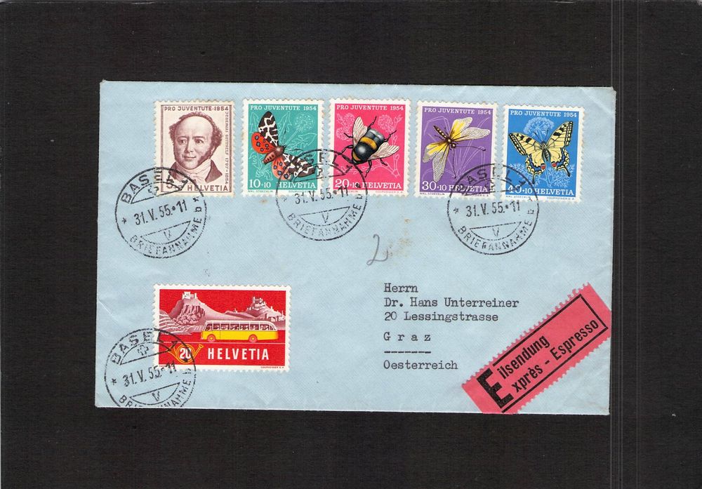 Pro Juv. Satzbrief J153-157 + Nr.315 , 31.V.1955 | Kaufen auf Ricardo