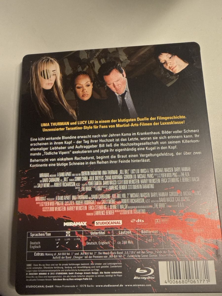 Kill Bill Vol. 1 & 2 Blu-ray Steelbook - Quentin Tarantino (Gebraucht ...