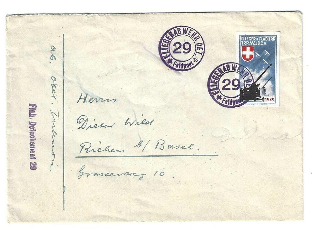 FLIEGER Nr. 15/2 ungezähnt auf Brief, 2 versch. Einh.-Stem. (Gebraucht ...