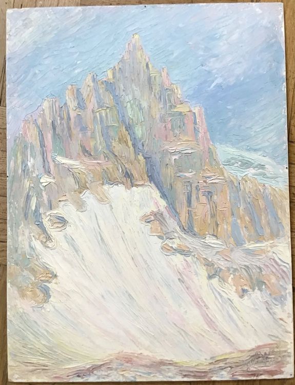 Berglandschaft Gemälde Unleserlich Signiert | Kaufen auf Ricardo