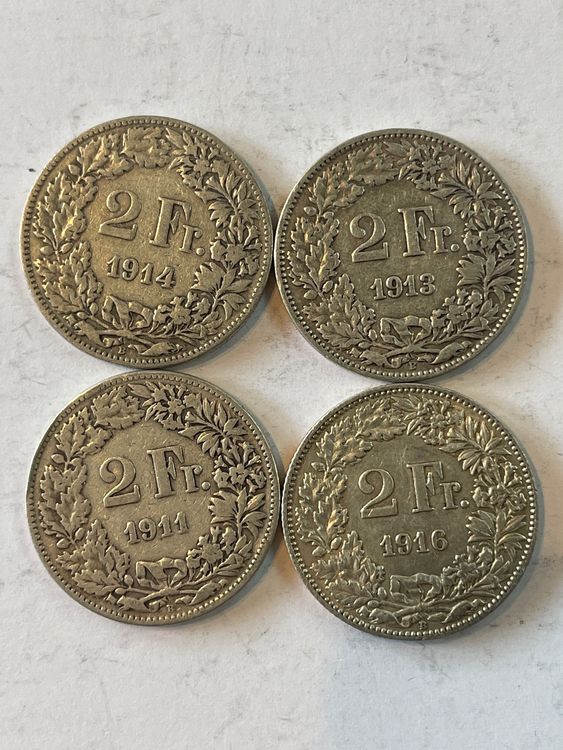 4 stk. 2.- silber 1911,13,14,16 (20) (Gebraucht) in Bonstetten für CHF 24 – mit Lieferung auf ...