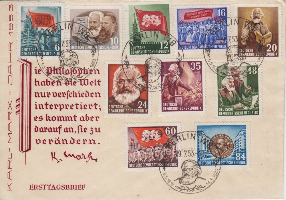 DDR 1953: FDC Karl Marx Jahr | Kaufen auf Ricardo