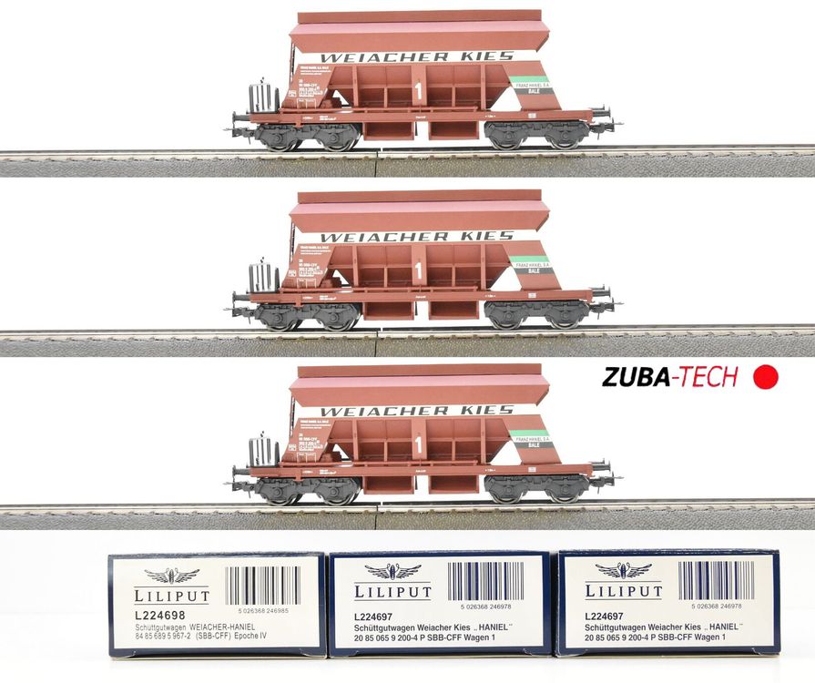 Liliput 3x Selbstentladewagen Weiacher SBB H0 GS mit OVP (Gebraucht) in St. Gallen für CHF 50 ...