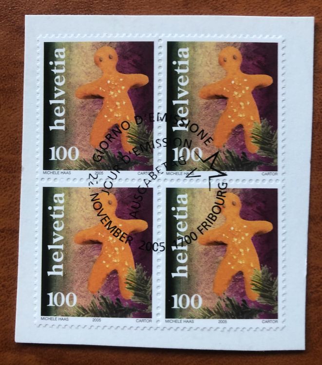 4 er Block Nr.1186 mit Papier Stempel (Gebraucht) in Aarau für CHF 0.5 ...