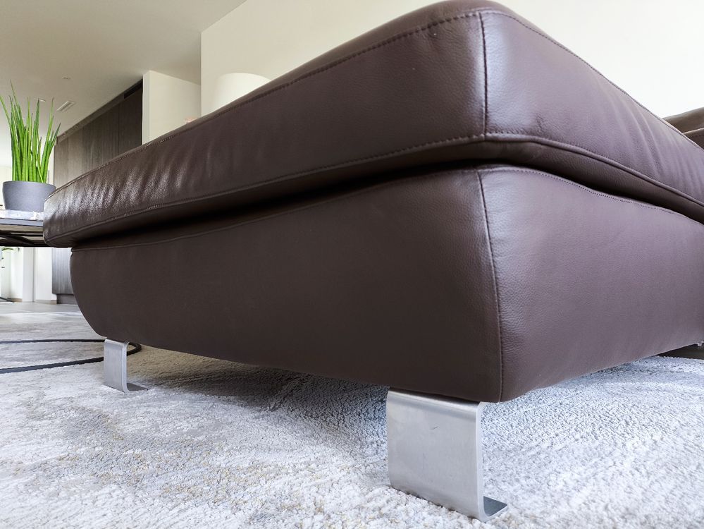 AKTION! 1200 STATT 1500 Leder Eckcouch Sofa mit Hocker,Braun (Gebraucht ...