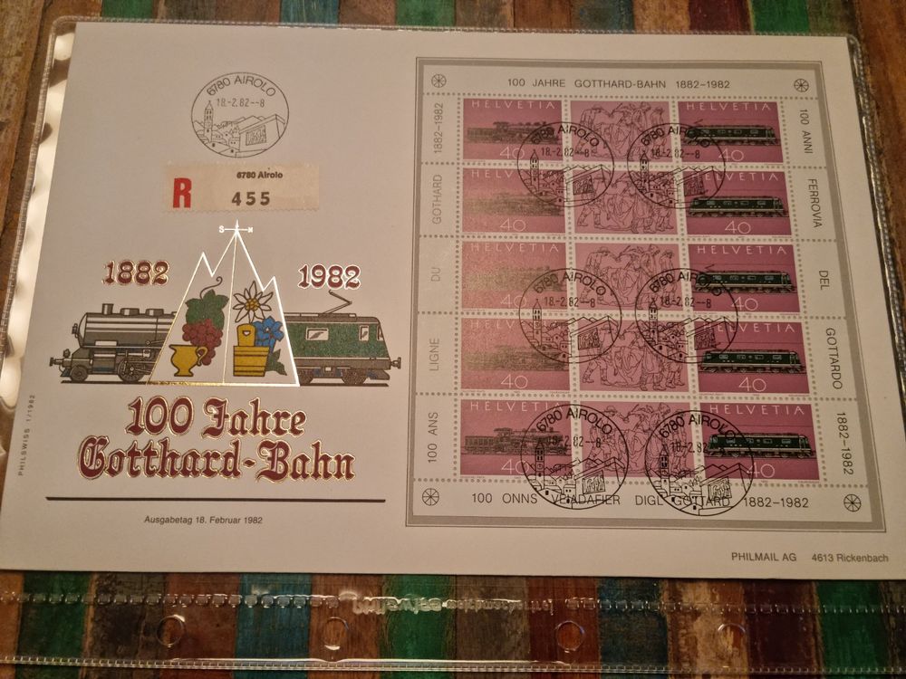 1982 FDC Luxusbrief 100 Jahre Gotthardbahn | Kaufen auf Ricardo