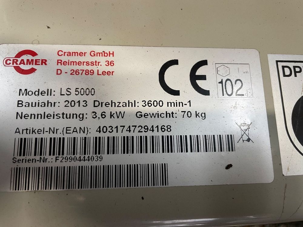 Laub- und Abfallsauger CRAMER LS 5000 (Gebraucht) in Niedergösgen für ...